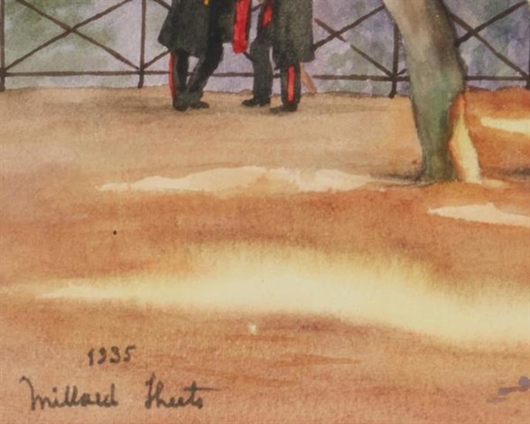 Park With Figures, 1935 by Millard Sheets on artnet