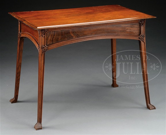 EDOUARD COLONNA ART NOUVEAU CARVED MAHOGANY WRITING TABLE by Edouard ...