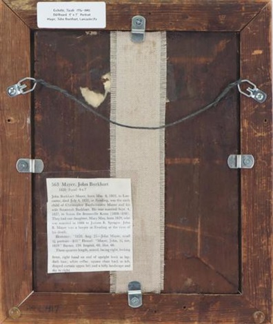 Portrait of John Burkhart Mayer, Lancaster, Pa by Jacob Eichholtz on artnet