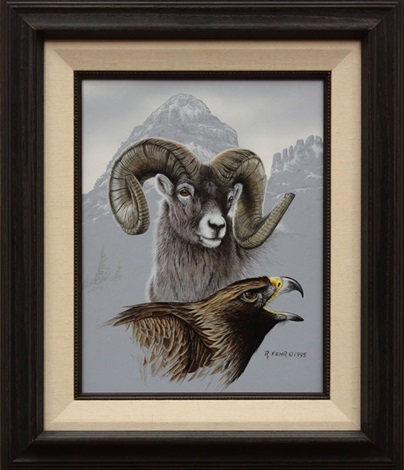 Sheep and hawk by Randy Fehr on artnet
