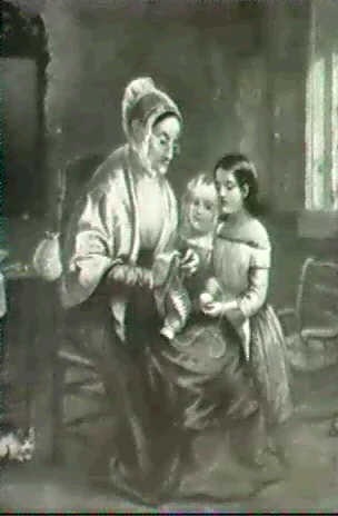 HELPING GRANDMOTHER KNIT by George G. Fish on artnet