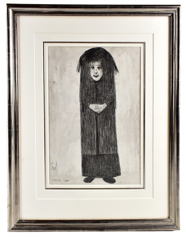 a smiling figure with clasped hands by L.S. Lowry on artnet