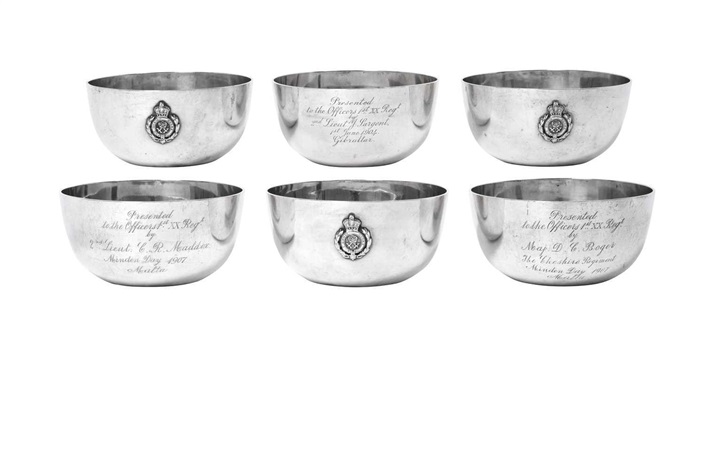 Six Edward VII Silver Finger-Bowls by John Bodman Carrington, London ...
