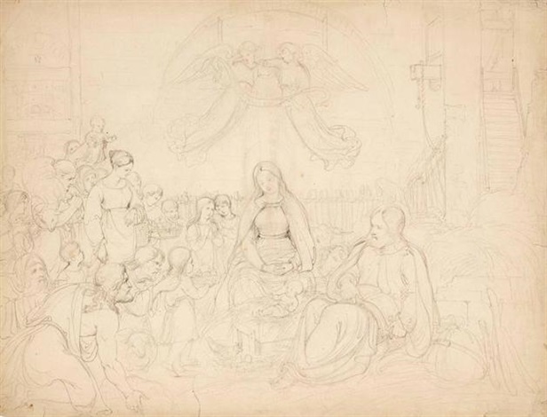 2 sketches Adoration of the Shepherds and Sermon of John the Baptist by Peter Fendi on artnet