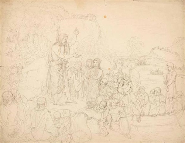 2 sketches Adoration of the Shepherds and Sermon of John the Baptist by Peter Fendi on artnet