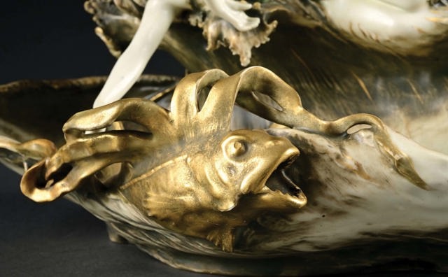 AMPHORA RARE MERMAID CENTERPIECE W CRASHING WAVES, JELLYFISH EXOTIC ...