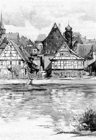 Oberfränkisches Mainstädtchen by Rudolf Pöschmann on artnet
