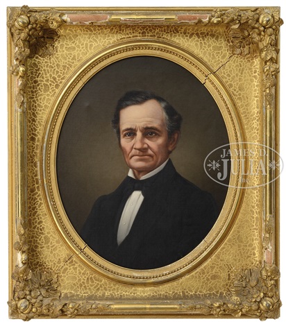 Pair of Portraits of Ezra Morgan and Hannah Nash Morgan by Calvin ...