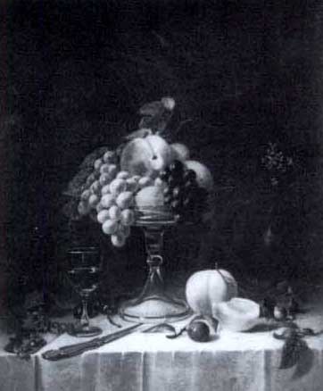 TABLE TOP STILL LIFE WITH FRUIT by L. E. Keith on artnet