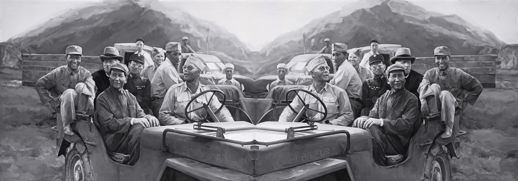 两个战士 布面油画 by Lin Yilin on artnet