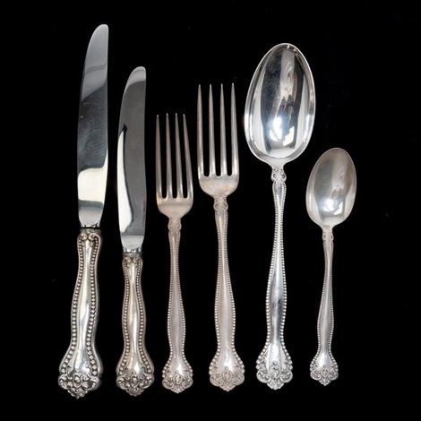 ALVIN RALEIGH PATTERN STERLING SILVER FLATWARE SERVICE by Alvin Corp ...