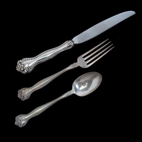 ALVIN RALEIGH PATTERN STERLING SILVER FLATWARE SERVICE by Alvin Corp ...