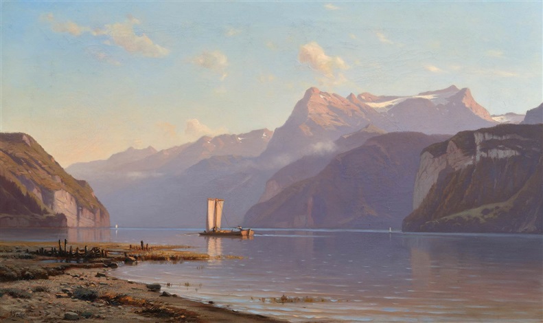 Lac des quatre Cantons by Auguste Louis Veillon on artnet