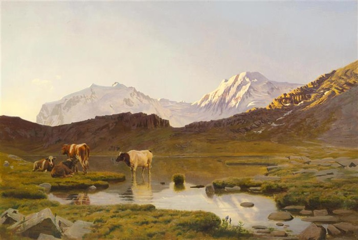 Lake Riffel with view of Monte Rosa and the Lyskamm near Zermatt by ...