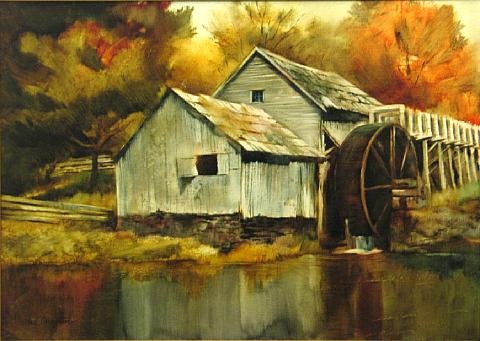Old Water Mill Paintings