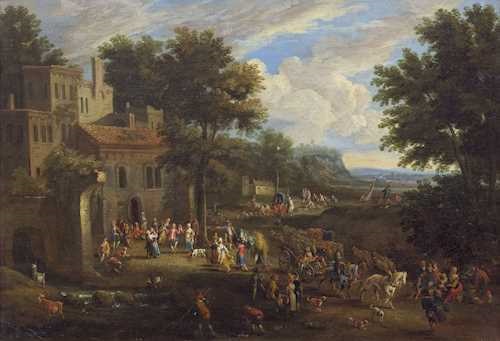 Lively village scene by Mathys Schoevaerdts on artnet
