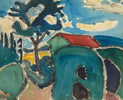 Landscape with house by Cuno Amiet on artnet