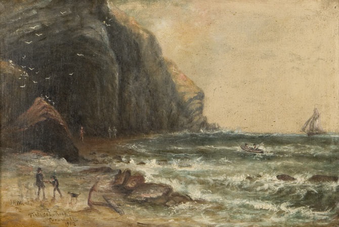 Tintagel Rock, Cornwall by John Hicks Whale on artnet