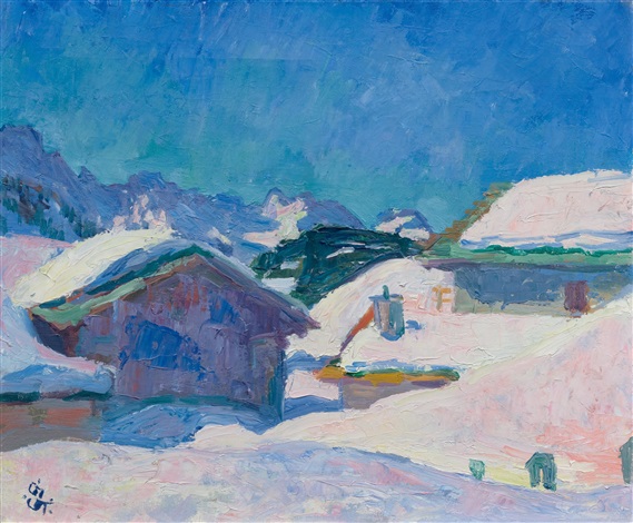 Winter landscape near Maloja by Giovanni Giacometti on artnet