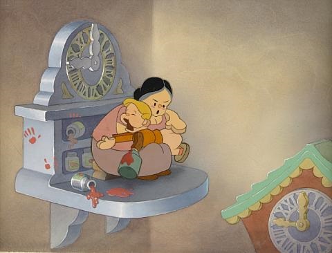 One of many cuckoo clocks in Geppettos workshop from Pinocchio by Walt ...