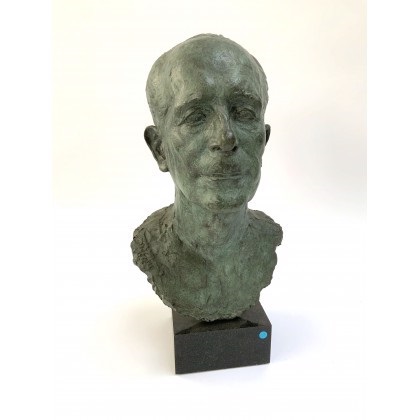 Scultura in bronzo raffigurante Busto maschile poggiante su basamento ...