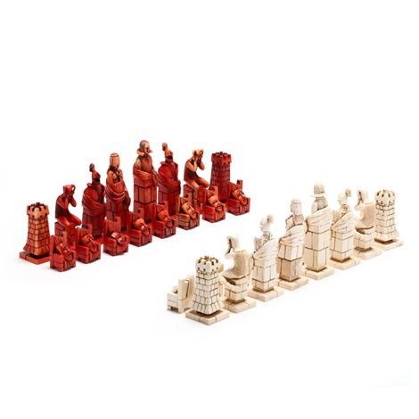 Shakespeare Theater Chess Set in Mammoth Ivory by Oleg Raikis on artnet