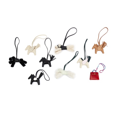 Set of Nine Micro Mini Twilly Kelly Bag Charm, Rodeo Pegase PM Charms ...