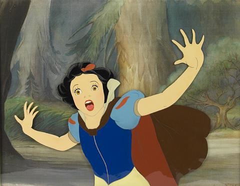 Snow White with a frightened expression from Snow White and the Seven ...