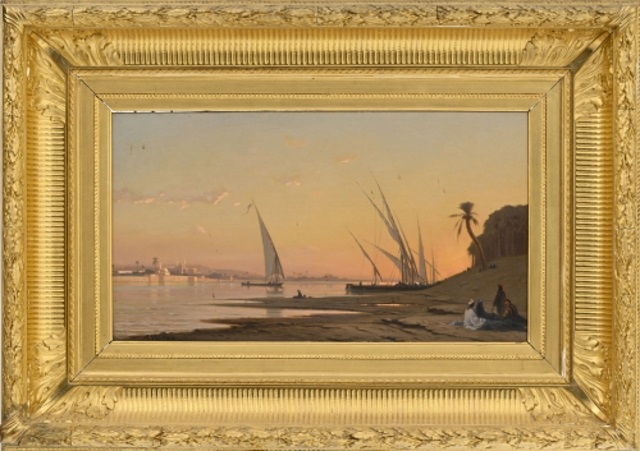Coucher de soleil sur le Nil by Auguste Louis Veillon on artnet