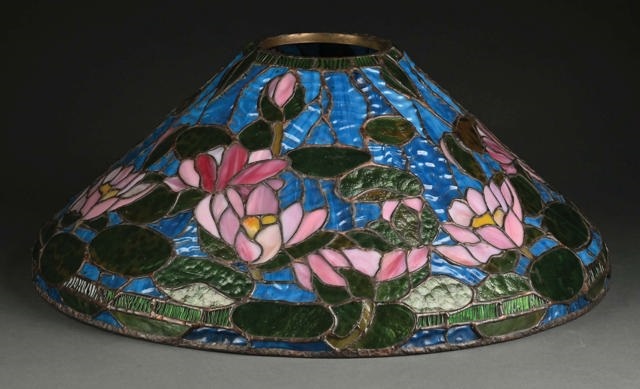 REPRODUCTION TIFFANY STUDIOS WATER LILY LEADED GLASS SHADE by Tiffany ...