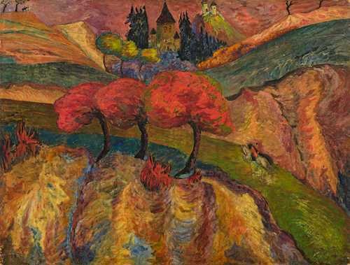 Romantic landscape with riders by Marianne von Werefkin on artnet