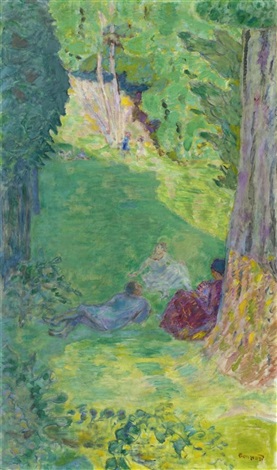 Trois personnages au pied dun arbre by Pierre Bonnard on artnet