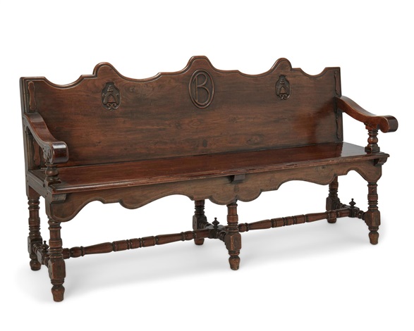 A George Hunt Spanish Colonial Revival Walnut Bench by George Hunt on ...