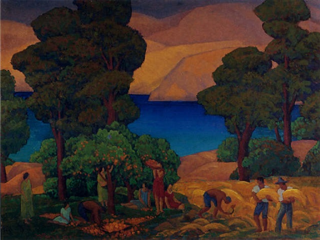 Arcadian California harvest by Horatio Nelson Poole on artnet