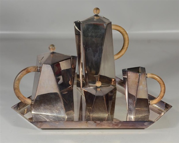 5 piece Ken Benson St. James silverplated tea set by Ken Benson Design ...