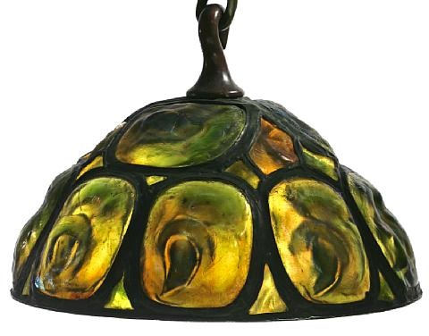 Turtleback tile chandelier by Tiffany Studios on artnet