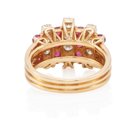 HAMMERMAN BROTHERS AN 18K GOLD, RUBY AND DIAMOND RING by Hammerman ...