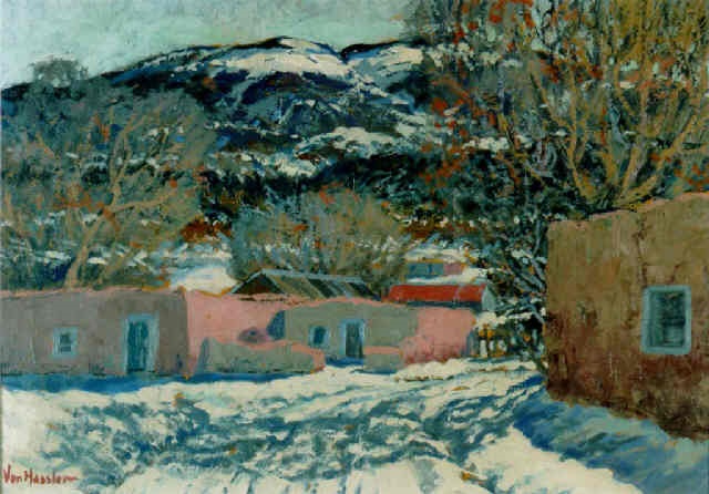 Snow in Pojoaque Valley, New Mexico by Carl von Hassler on artnet