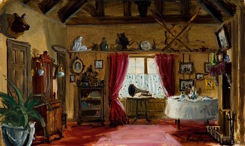 A view of Uncle Alberts apartment scene study for Mary Poppins by Jim ...