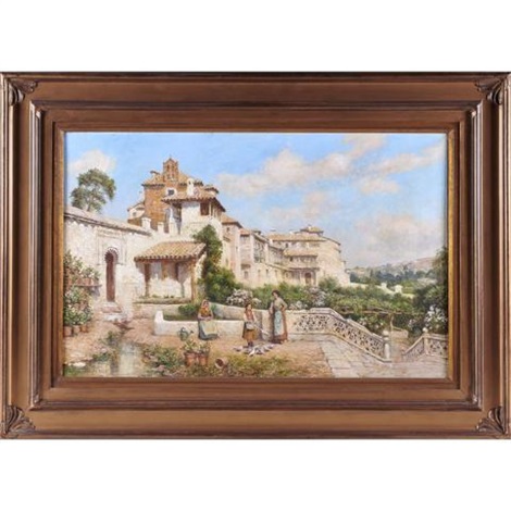 Mediterranean Scene with Figures by Arthur Trevor Haddon on artnet