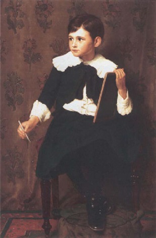 Portrait of Samuel D. McComb as a young boy by John George Brown on artnet