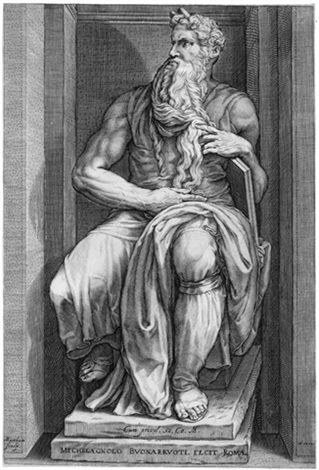 Moses in einer Nische, sitzend after Michelangelo by Jacob Matham on artnet