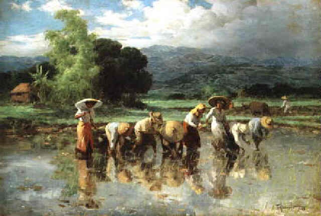 Planting Rice By Fernando Amorsolo