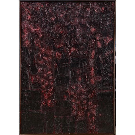 Untitled Abstract Red and Black by Ruth Wall on artnet