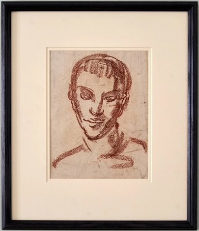 Portrait of a Man with a sketch of a French village verso by Henri ...