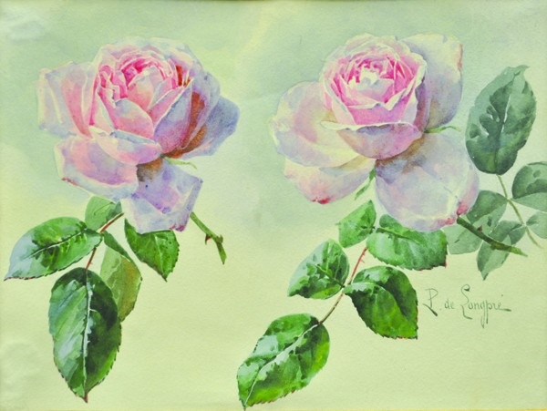 Two roses by Paul de Longpre on artnet