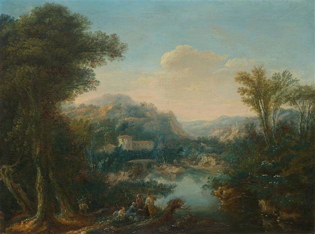 Fishermen in a landscape with ruins by Nicolas-Jacques Juliard on artnet