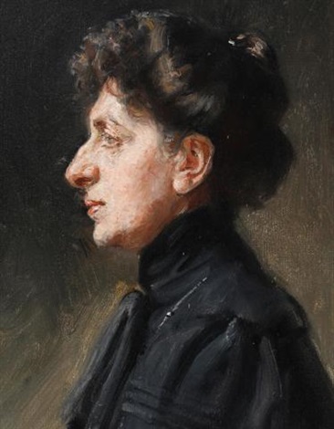 The singer Elisabeth Dons, seated, dressed in black by Michael Peter ...