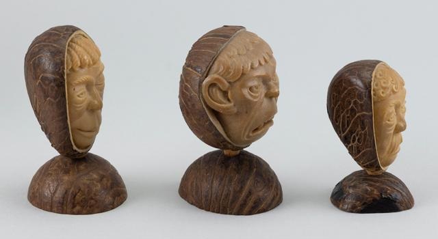 Three Figural Carved Nuts. by John Adams Bolen on artnet