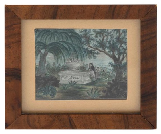Miniature portrait of John Wickham Wells and mourning picture for his ...